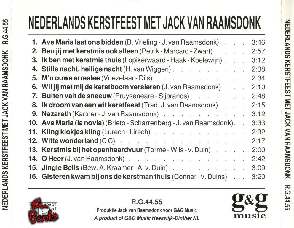Jack V Raamsdonk Nederlands Kersfeest Met : Back | CD Covers | Cover ...